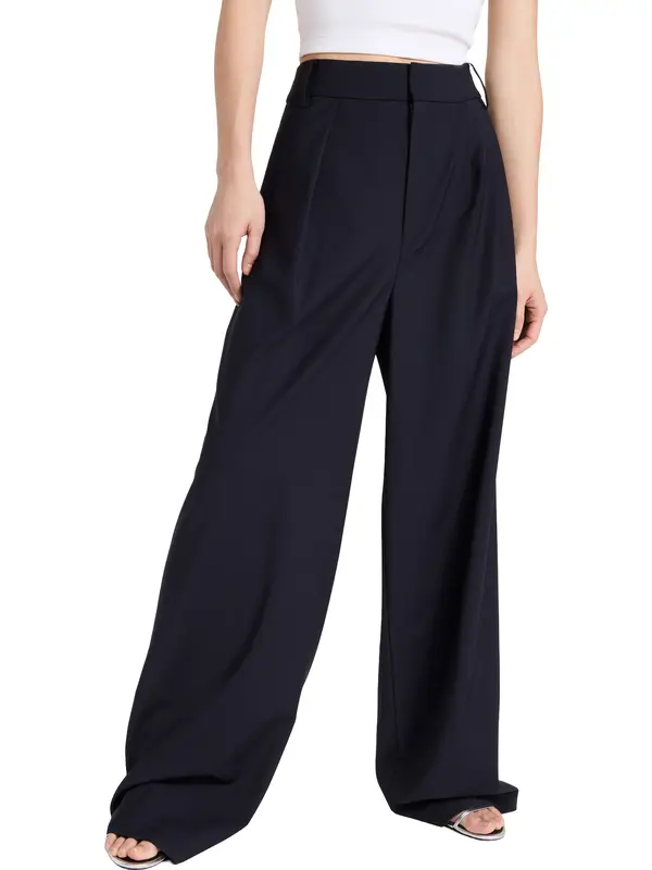Tibi Tropical Wool Stella Pants - Navy