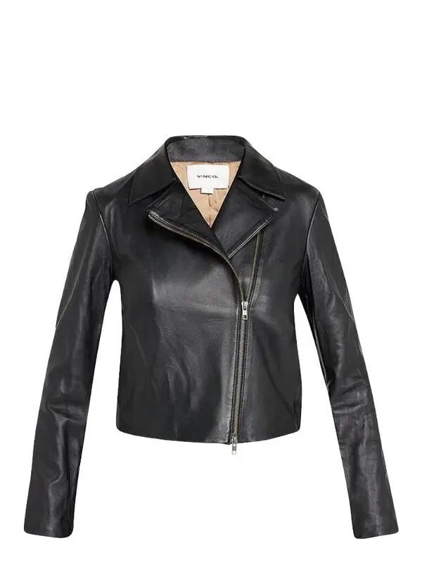 Vince Leather Moto Jacket - Black