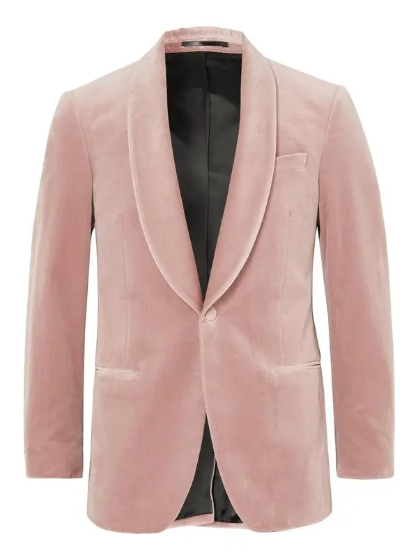 Mr P. Cotton-blend Velvet Tuxedo Jacket - Pink