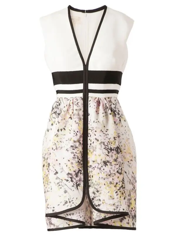 Giambattista Valli Sleeveless Dress With Ruffle Skirt - White
