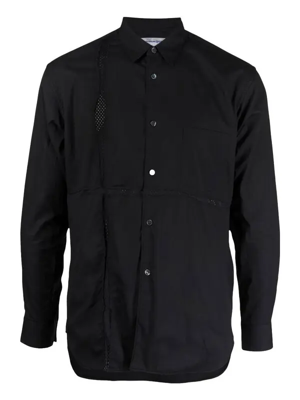 Comme Des Garçons Panelled-design Cotton Shirt - Black