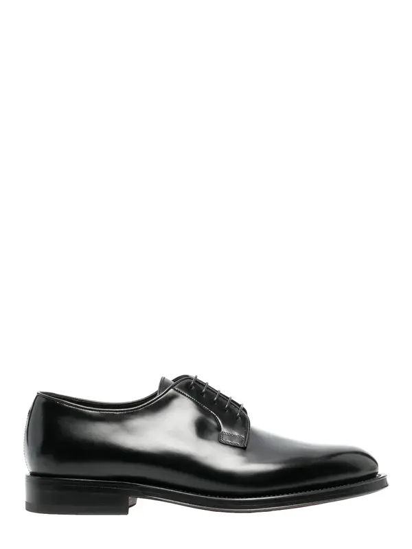 Santoni Polished-leather Derby Shoes - Black