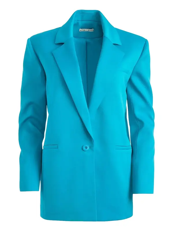 Alice + Olivia Shan Padded-shoulder Blazer - Blue