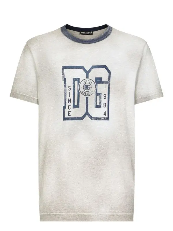 Dolce & Gabbana Logo-print Crew-neck T-shirt - Grey