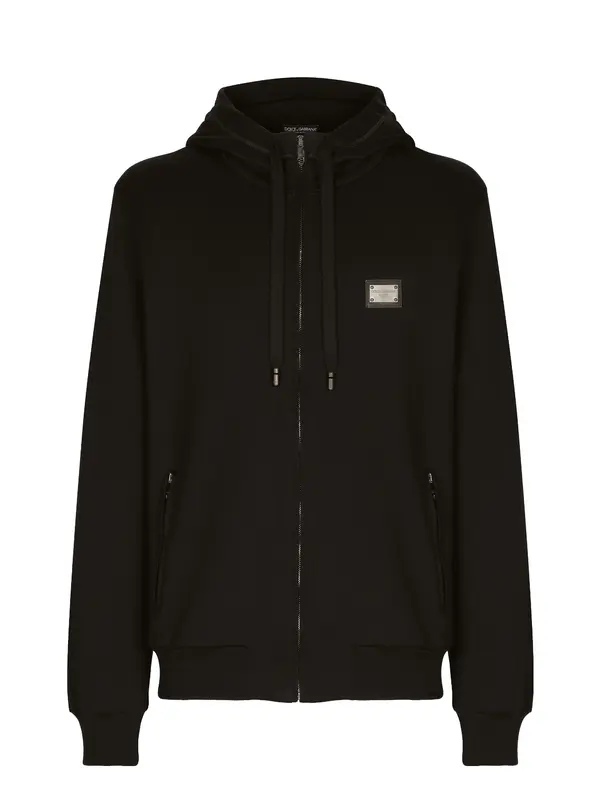 Dolce & Gabbana Hooded Zip Sweatshirt - Black