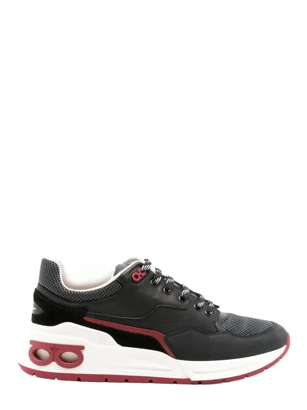 FERRAGAMO Cosma Panelled Low-top Sneakers - Black