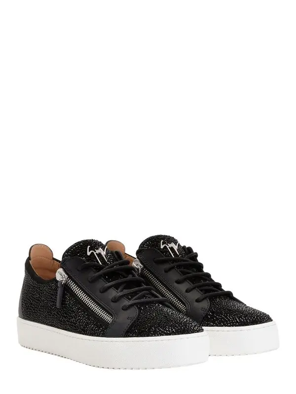 GIUSEPPE ZANOTTI Frankie Rhinestone Embellished Sneakers - Black