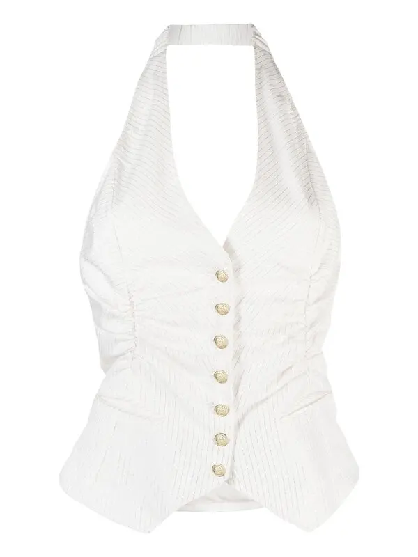 BLUGIRL Halter Neck Waistcoat - Neutrals