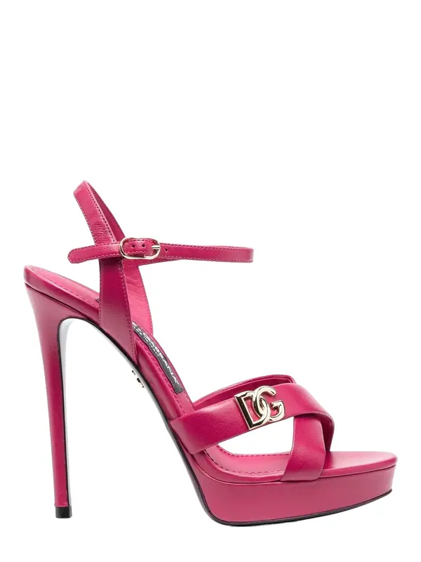 Dolce & Gabbana Logo-plaque Platform Sandals - Pink