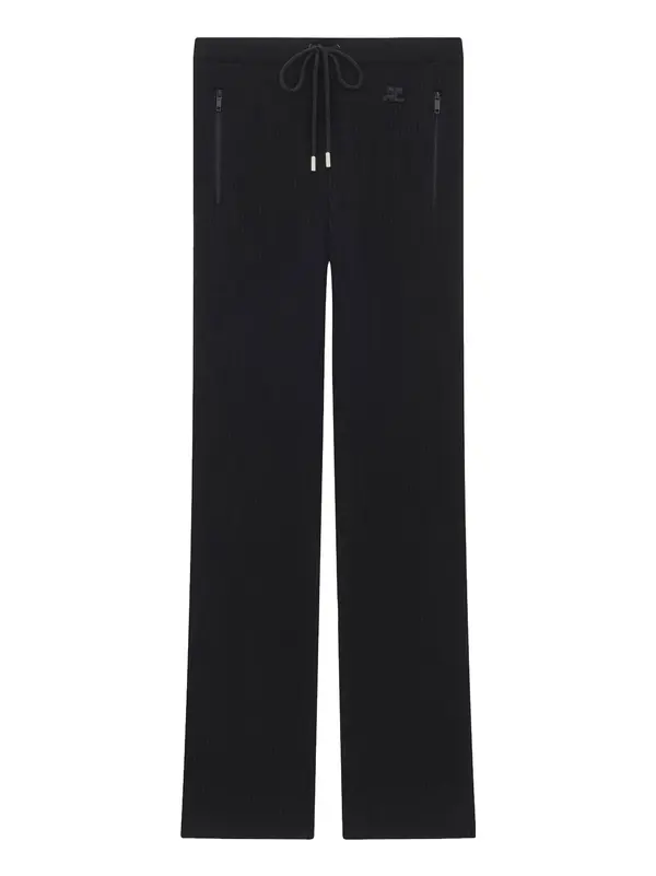 COURREGES Iconique Rib Knit Trousers - Black