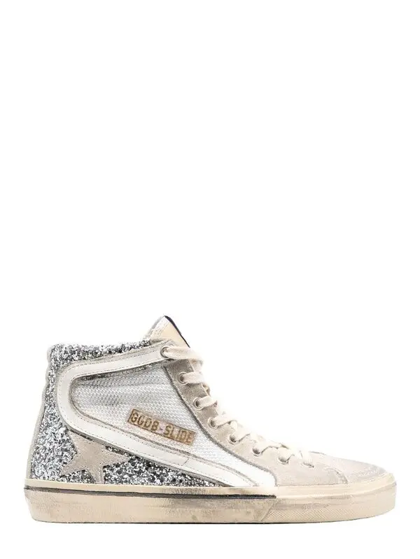 Golden Goose Slide High-top Sneakers - Silver