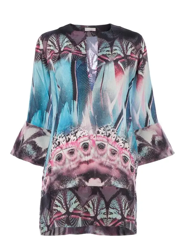 VICEDOMINI Printed Tunic Dress - Blue