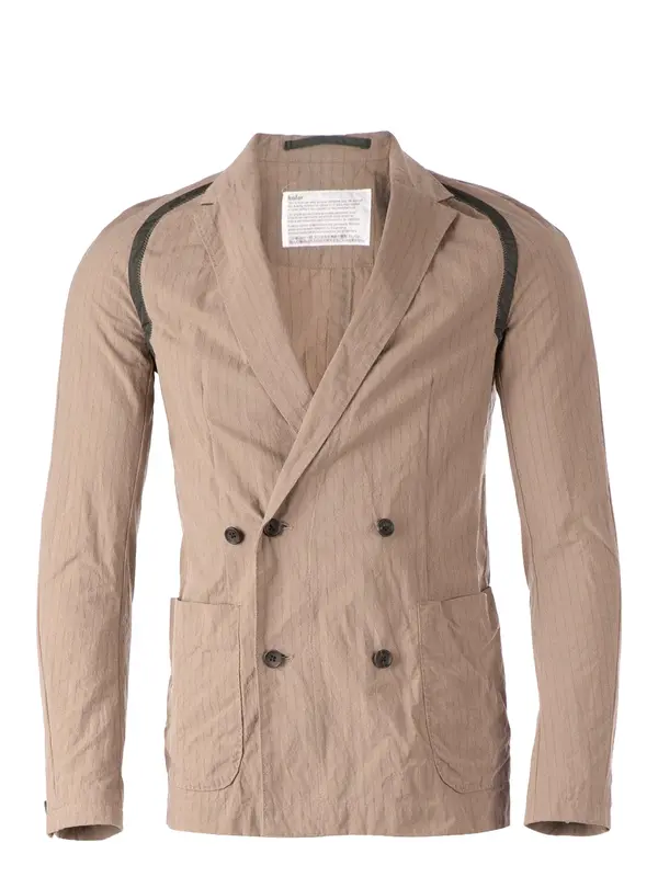Kolor Double-breasted Pinstripe Blazer - Brown
