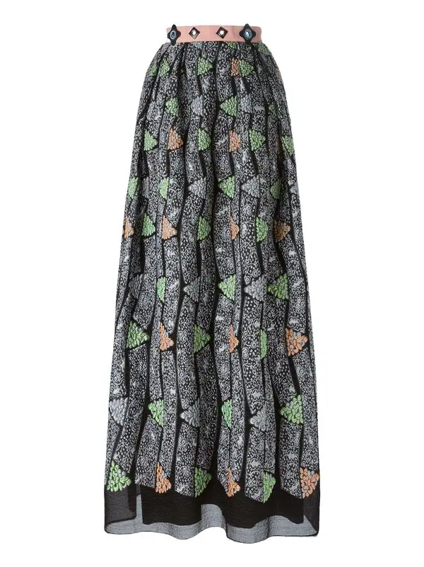 PETER PILOTTO Printed Maxi Skirt - Black
