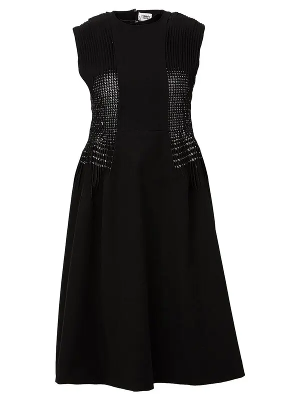 Noir Kei Ninomiya Beaded Panel Flared Dress - Black