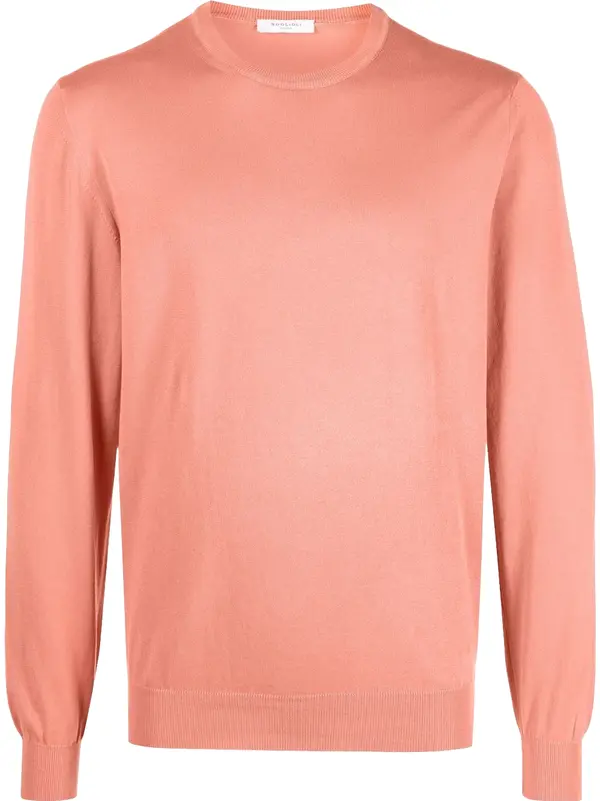 Boglioli Fine Knit Cotton Jumper - Orange