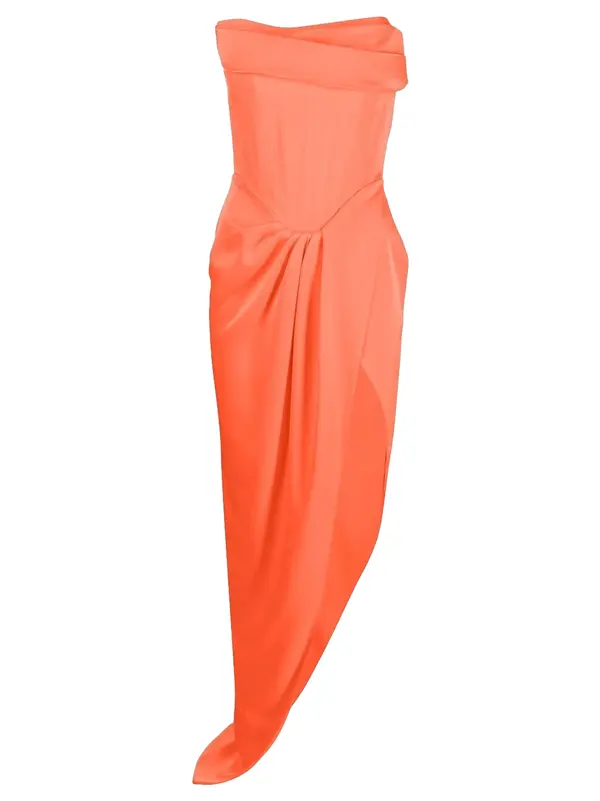 Alex Perry Harland Draped Gown - Orange