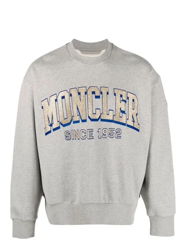 Moncler Logo-print Crew-neck Jumper - Grey
