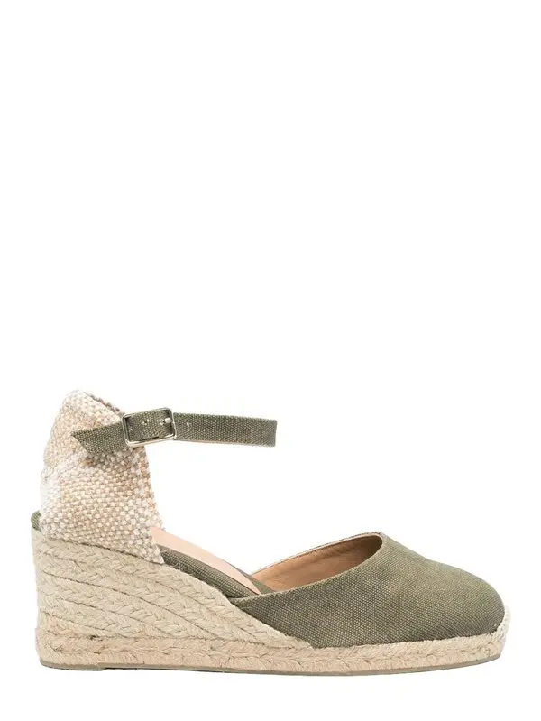 CastaÑer 75mm Carol Raffia Wedge Espadrilles - Green