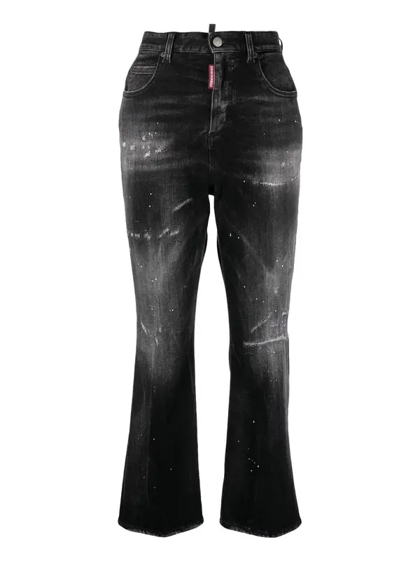 Dsquared2 Distressed Flared Jeans - Black