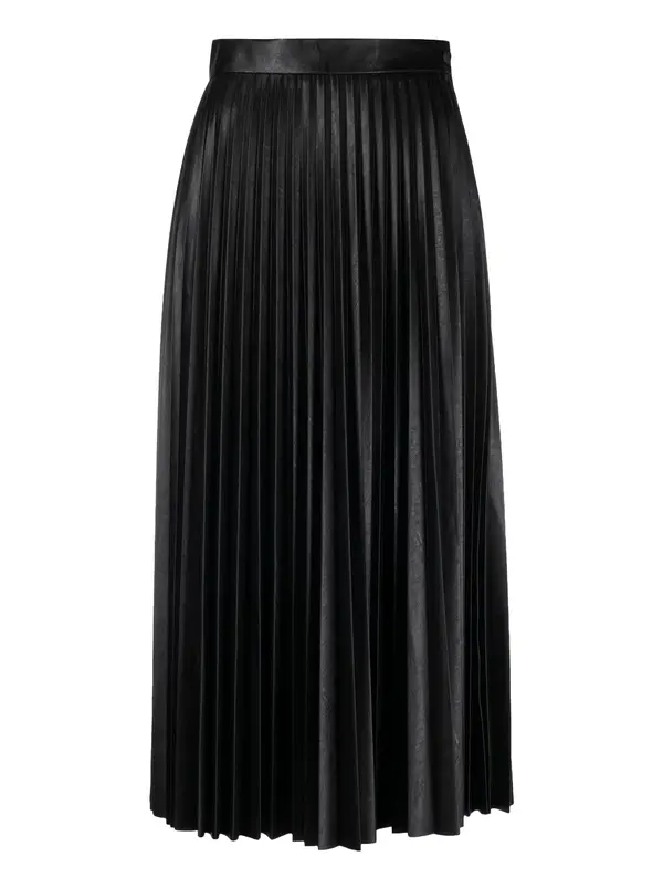 MAISON MARGIELA Faux-leather Pleated Skirt - Black