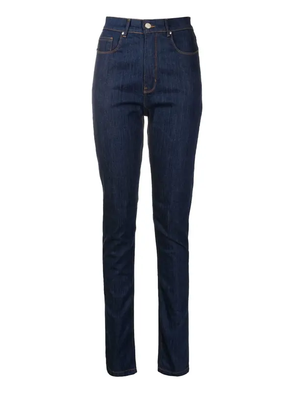 AMAPO Logo-patch Skinny Jeans - Blue