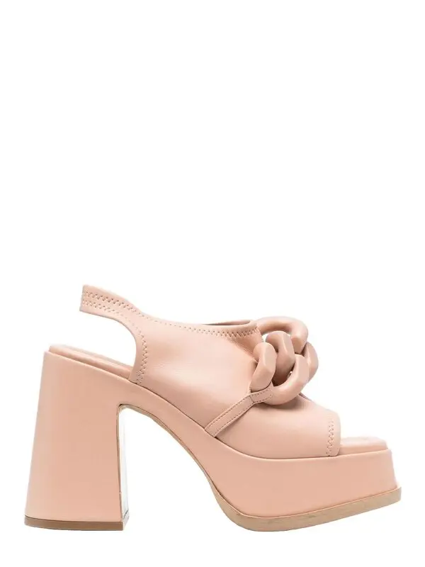 Stella McCartney 125mm Chain-link Block Heel Sandals - Pink