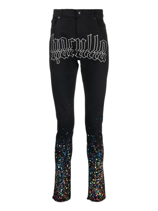 HACULLA. Smothered In Paint Skinny Jeans - Black