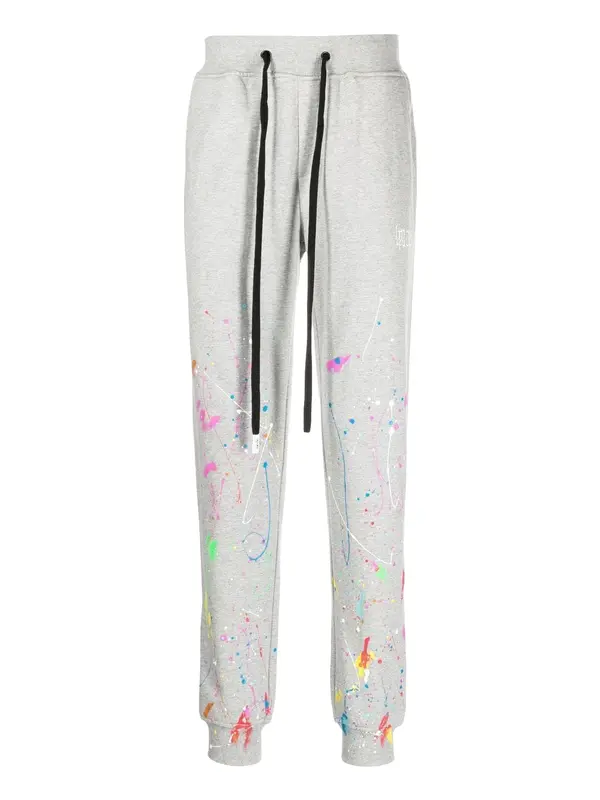 HACULLA. Paint-splatter Drawstring Track Pants - Grey