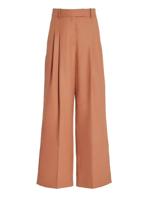 BY MALENE BIRGER Cymbaria Twill Wide-leg Trousers - Brown