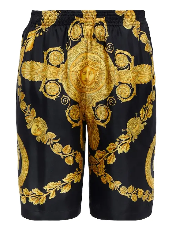 Versace Printed Silk Twill Shorts - Multicoloured