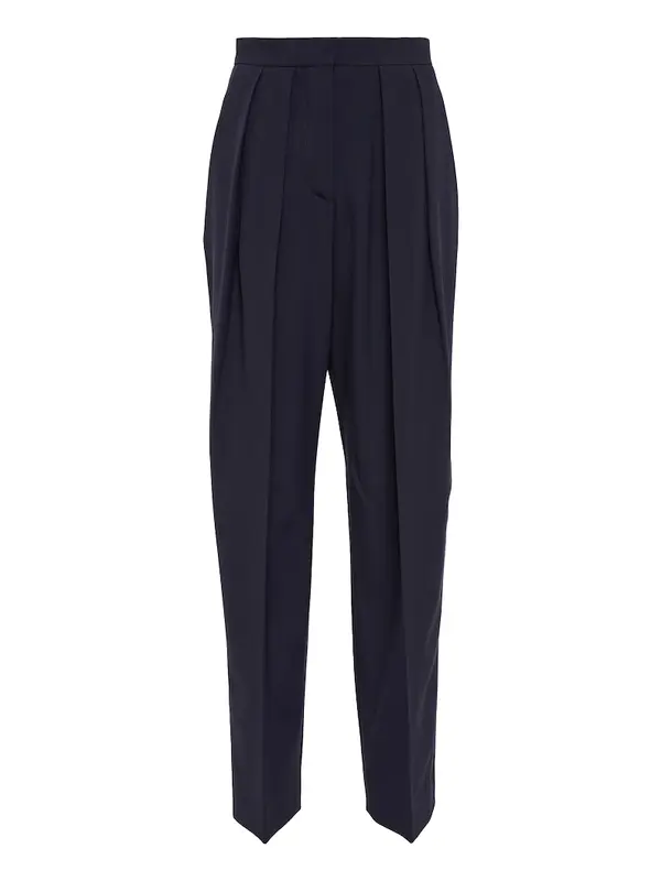 Stella McCartney Pleated High-rise Tapered Trousers - Black