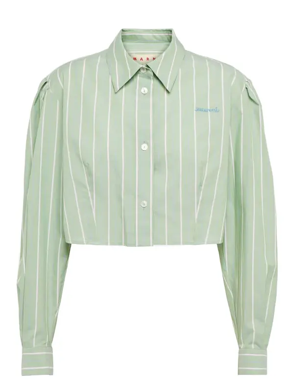 Marni Striped Cropped Shirt - Multicoloured