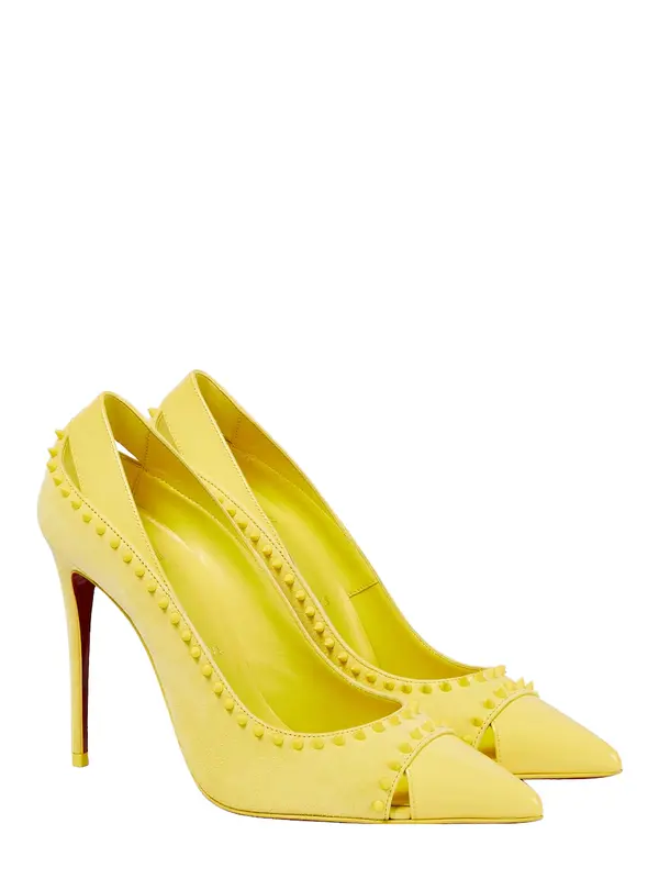 CHRISTIAN LOUBOUTIN Duvette Spikes 100 Pumps - Yellow