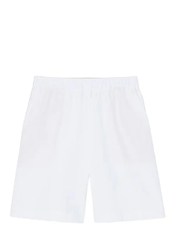 Lafayette 148 New York Organic Cotton Poplin Wide Leg Shorts - White