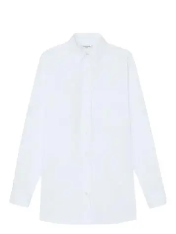 Lafayette 148 New York Organic Cotton Poplin Oversized Shirt - White