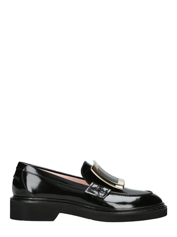 ROGER VIVIER Leather Viv' Rangers Loafers - Black