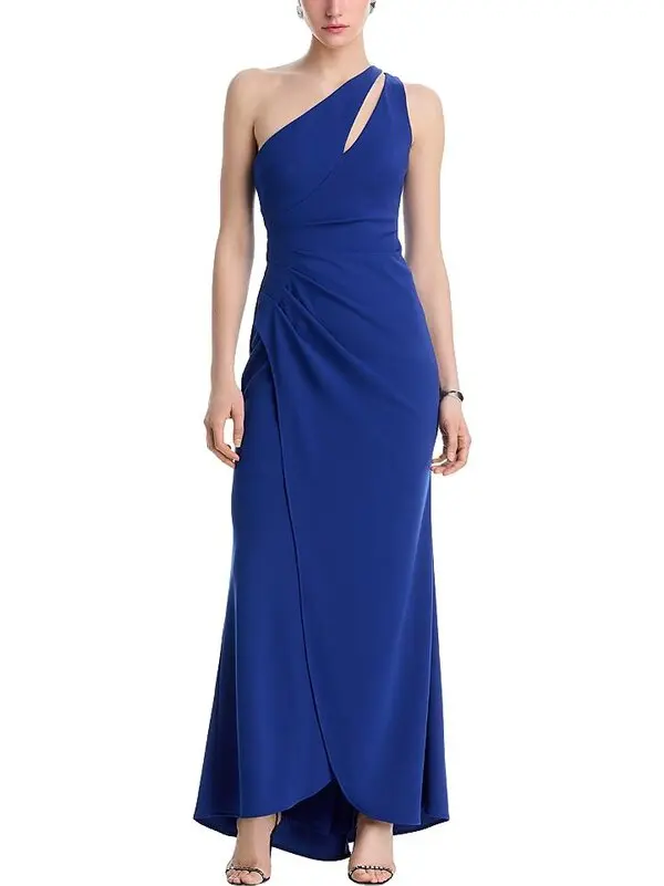 Aqua Cutout One Shoulder Gown - Indigo
