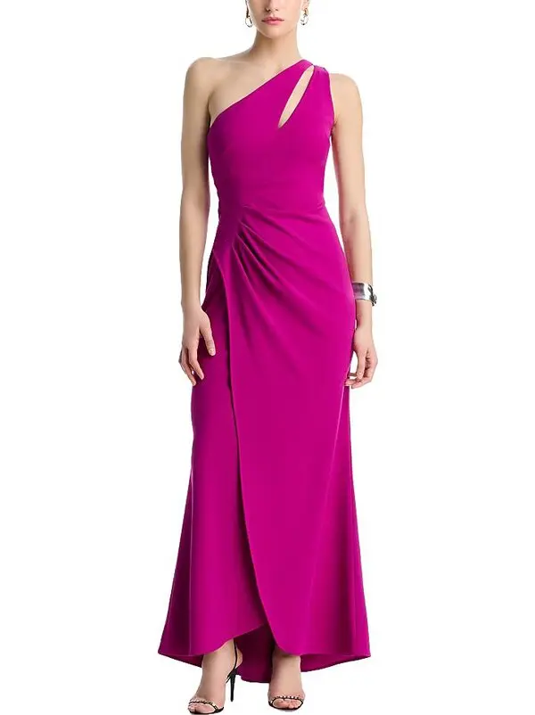 Aqua Cutout One Shoulder Gown - Orchid