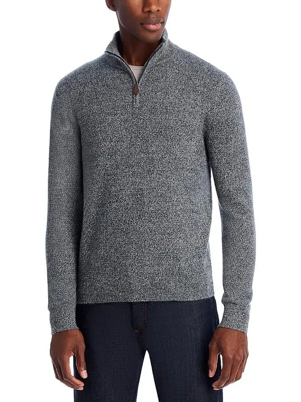 Bloomingdale'S Cashmere Half-zip Sweater - Black Twist