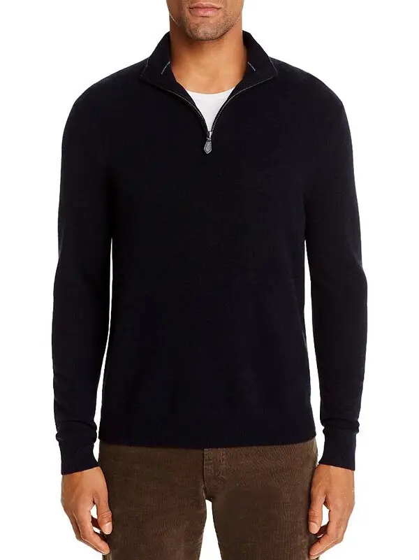 Bloomingdale'S Cashmere Half-zip Sweater - Black