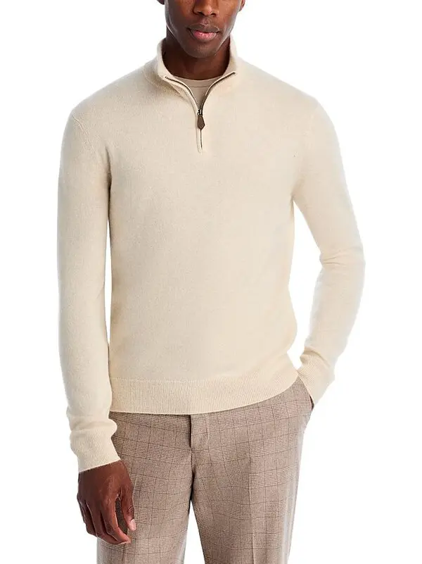 Bloomingdale'S Cashmere Half-zip Sweater - Cafe