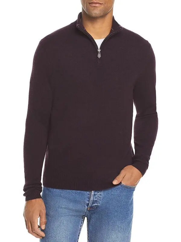 Bloomingdale'S Cashmere Half-zip Sweater - Raisin