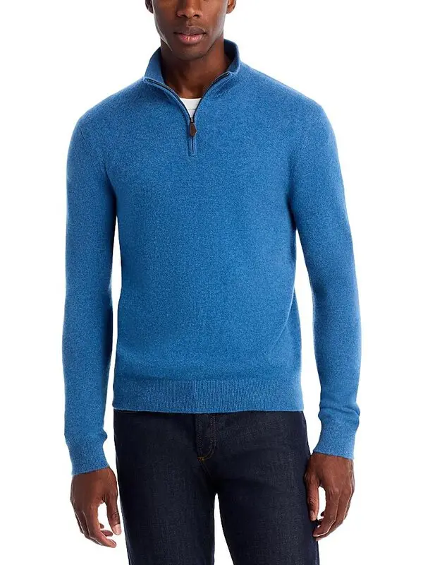 Bloomingdale'S Cashmere Half-zip Sweater - River Blue