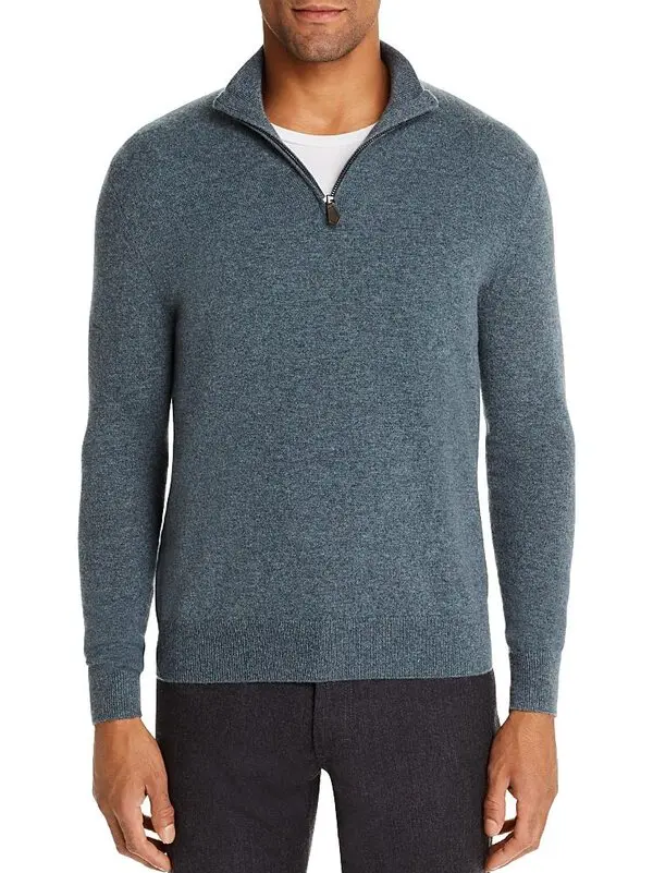 Bloomingdale'S Cashmere Half-zip Sweater - Seaglass
