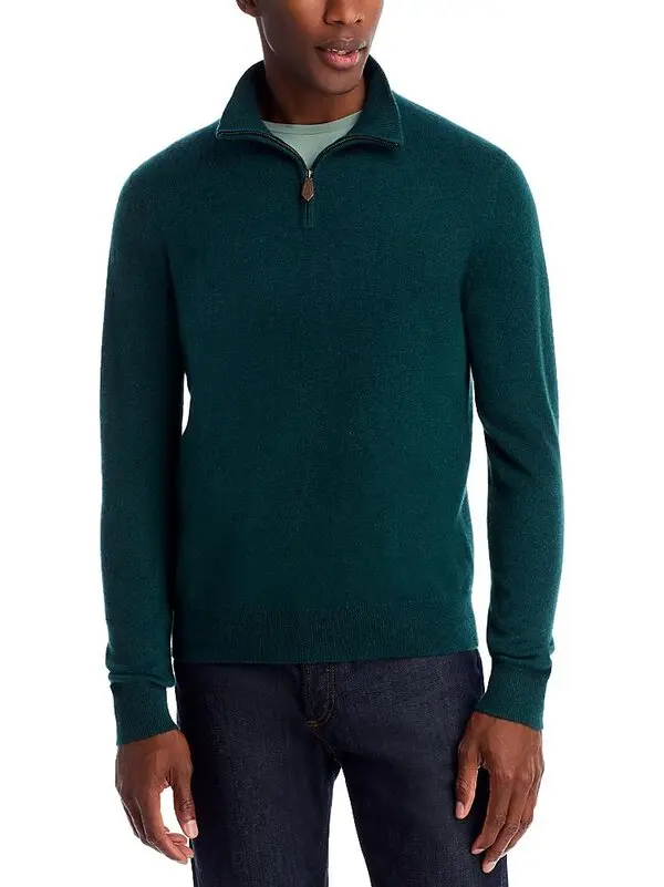 Bloomingdale'S Cashmere Half-zip Sweater - Spruce