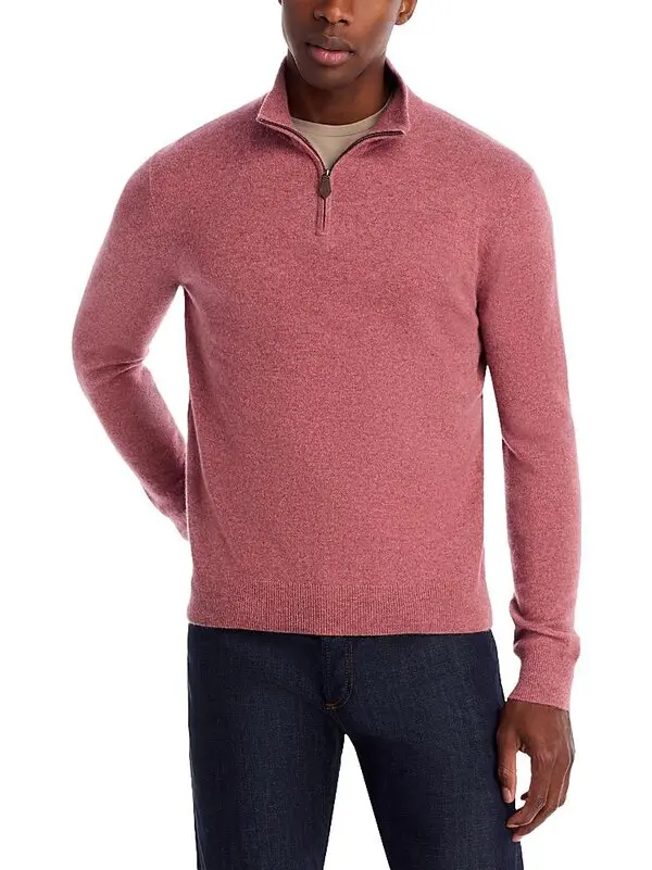 Bloomingdale'S Cashmere Half-zip Sweater - Wild Rose