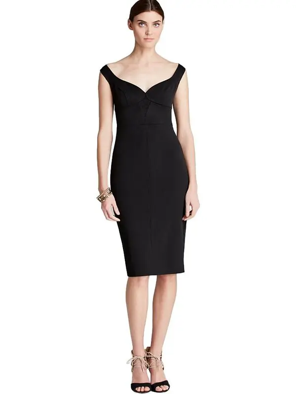 Black Halo Ally Sweetheart Neckline Sheath Dress - Black