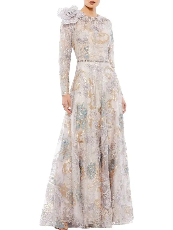 Mac Duggal Embellished -applique Gown - Multi