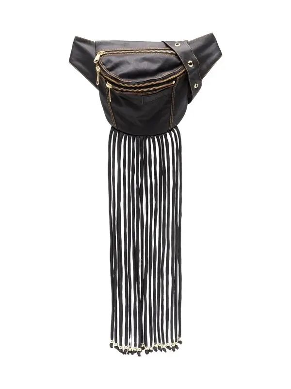 AMAPO Fringe-detail Belt Bag - Black